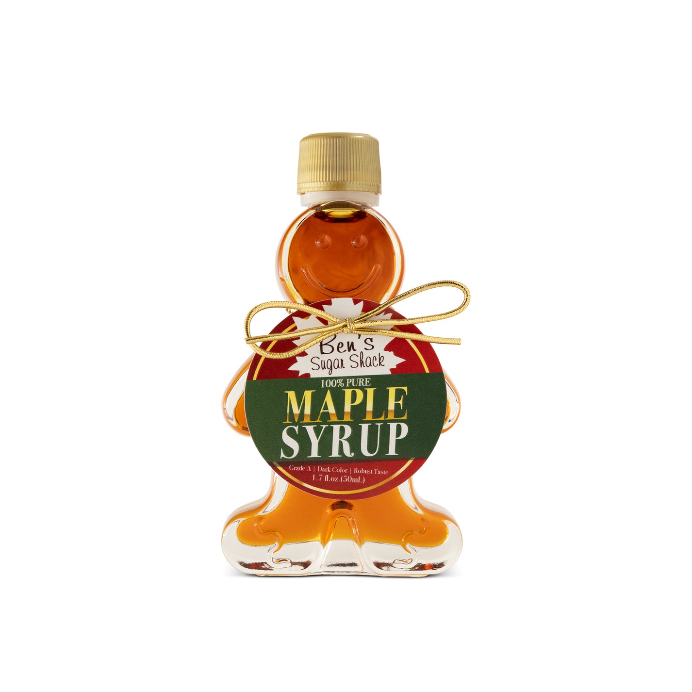 Pure Maple Syrup in Gingerbread Man Glass Bottle with Hat – Bens Maple ...