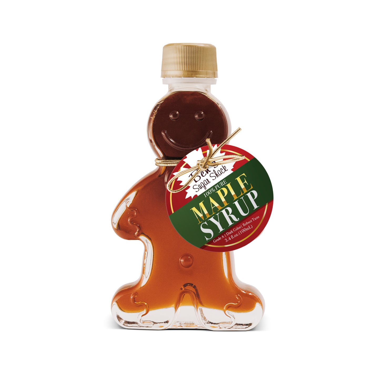 Pure Maple Syrup in Gingerbread Man Glass Bottle with Hat – Bens Maple ...